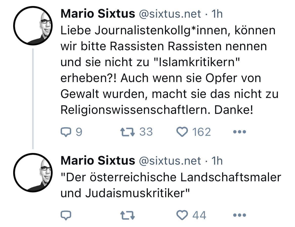 Ex-ZDF-Journalist Mario Sixtus vergleicht Attentats-Opfer Stürzenberger ...
